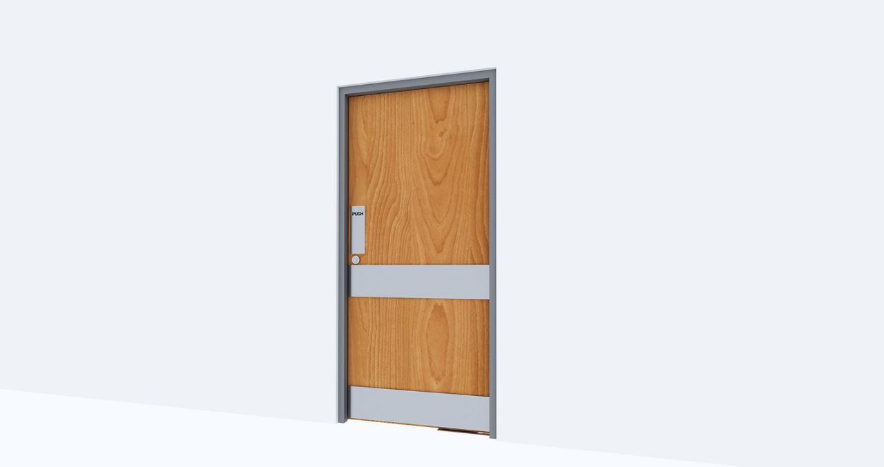 Steel Frame Wooden Double Action Corridor–Single | ASSA ABLOY