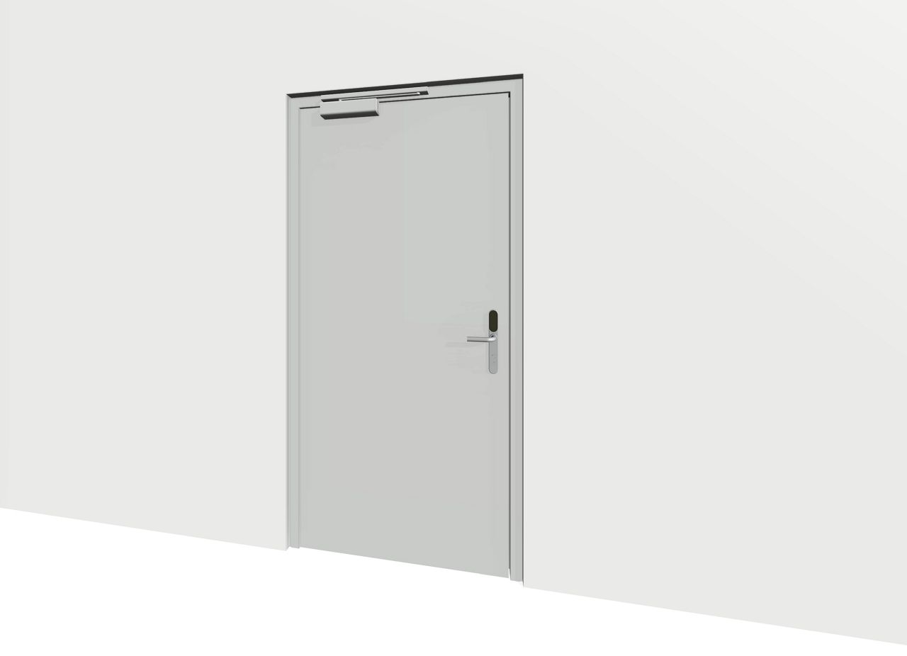 Steel non-rebated door with concealed hinges / Wireless Access Control ...