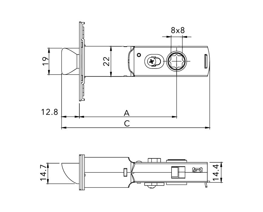 AAML02 Mortice Tubular Latch | ASSA ABLOY