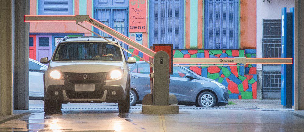 Ditec Qik 7 automatic barriers provide access to the car park at the ...