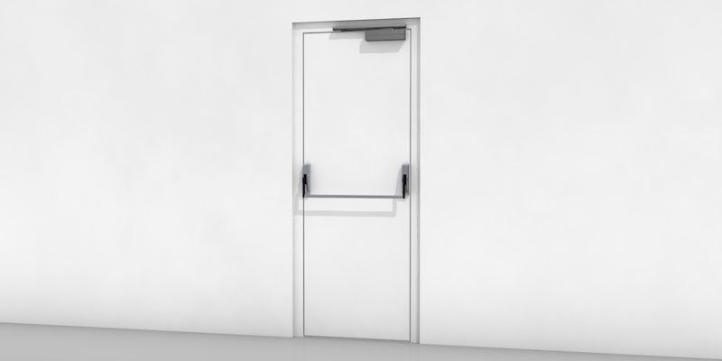 Porte d'issue de secours contrôlée grand trafic | Solutions de porte ...
