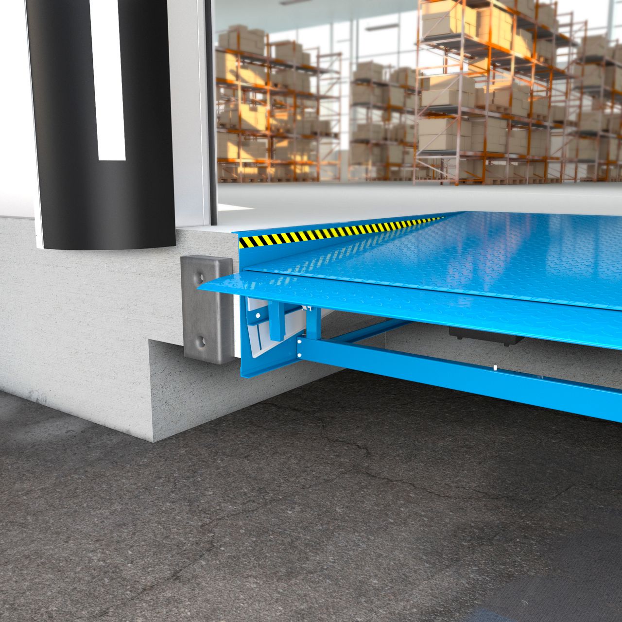 One dock leveller for loading