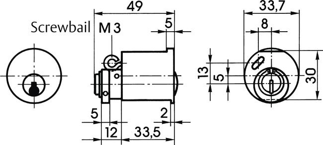 Special cylinder for key-safe tube +CLIQ .549+CLIQ | ASSA ABLOY